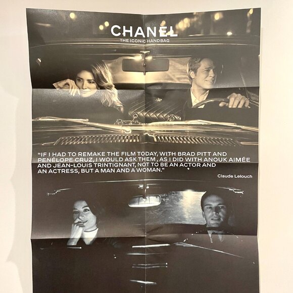 CHANEL | Art | Chanel Paper Poster Brad Pitt And Penelope Cruz Chanel The Iconic Handbag | Poshmark